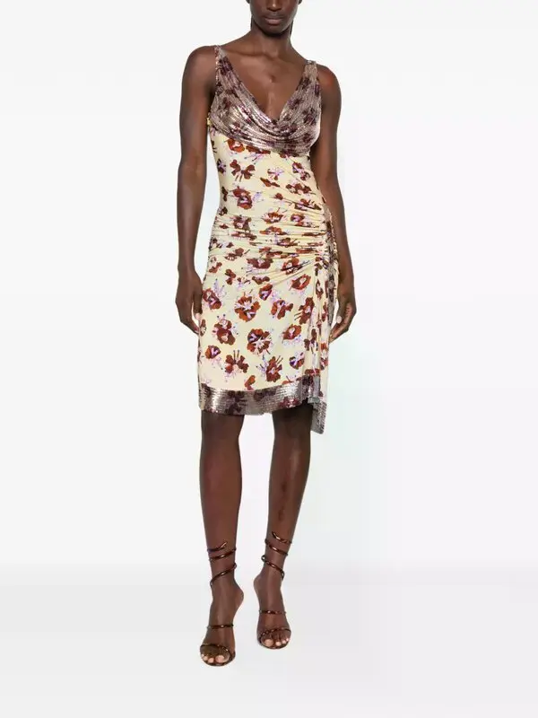Rabanne Floral-print Mini Dress