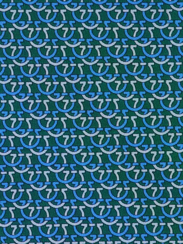 FERRAGAMO Gancini Links Print Silk Tie