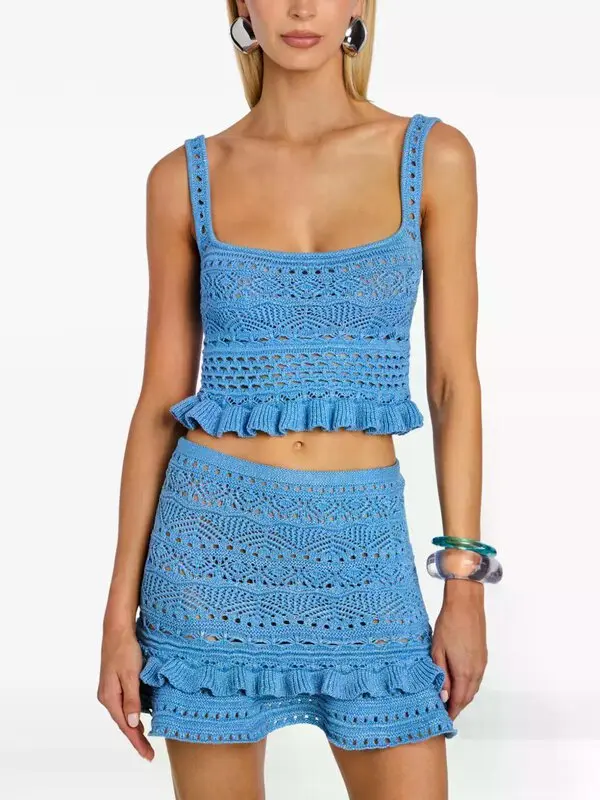Retrofete Crochet Ruffled Top