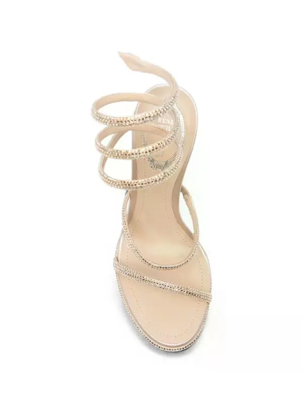Rene Caovilla Cleo Crystal-embellished Sandals - Gold