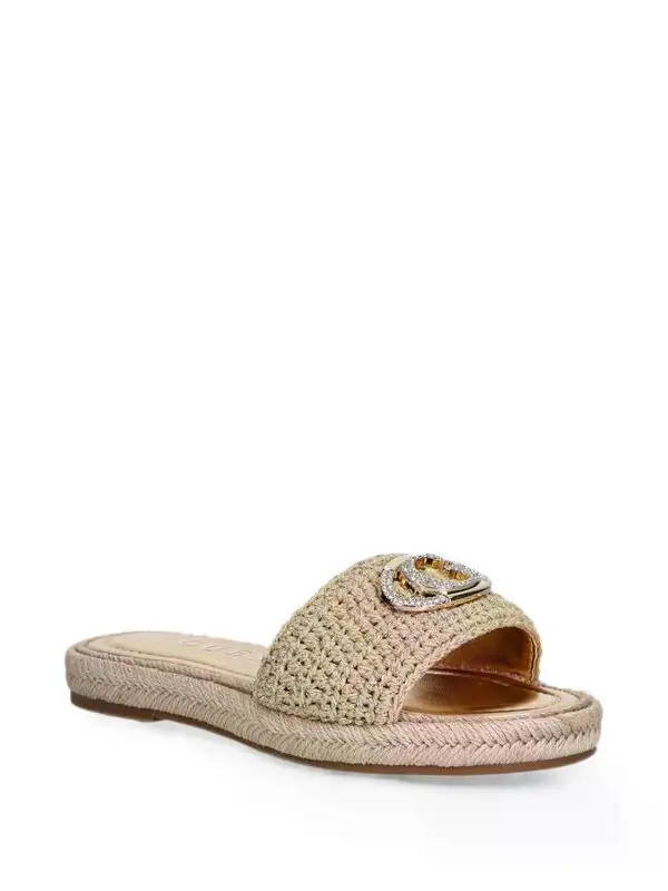 Guess Kaylis Logo-plaque Crochet-knit Slides