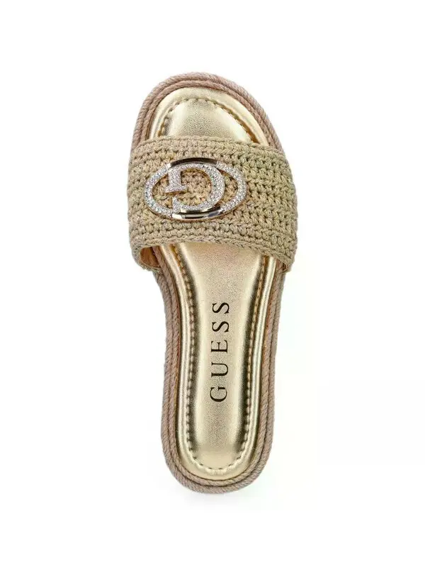 Guess Kaylis Logo-plaque Crochet-knit Slides