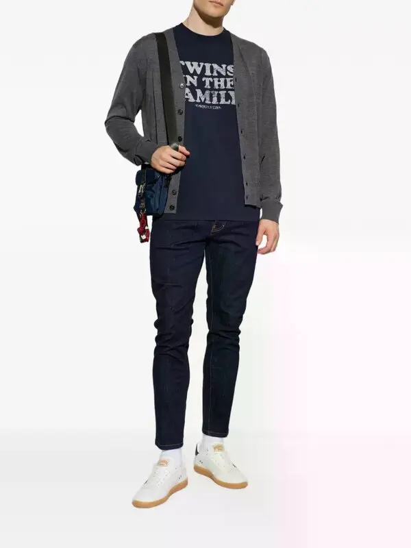 Dsquared2 Embroidered Logo V-neck Cardigan