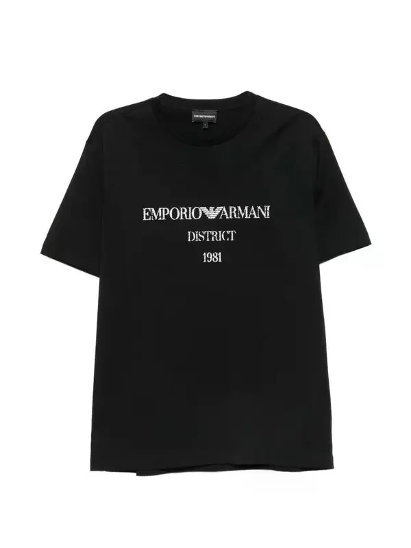Emporio Armani Logo-print Crew-neck T-shirt - Black