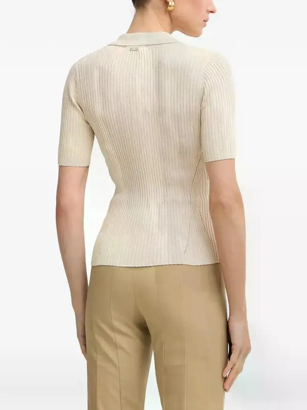 FRACOMINA Ribbed Knit V-neck T-shirt