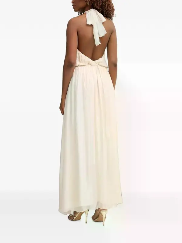 HAVEONE Halterneck Pleated Maxi Dress