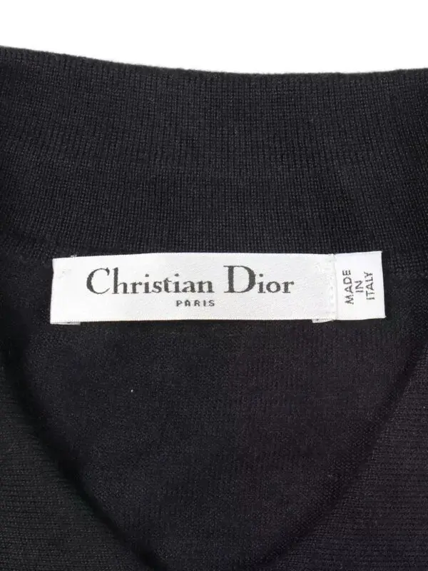 Dior Bee Embroidery Frill Polo Shirt