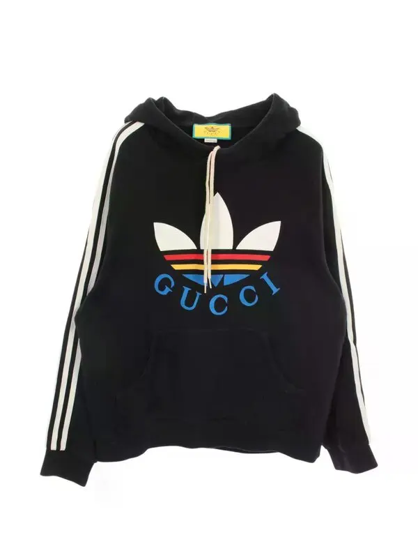 Gucci X Adidas Trefoil Logo Hoodie - Black