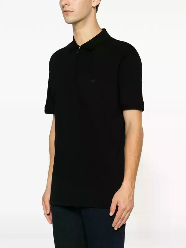 Emporio Armani Zip-fastening Logo-patch Polo Shirt
