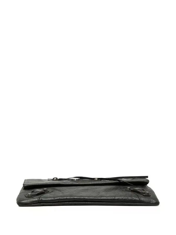 Balenciaga Lambskin Studded Motocross Classic Envelope Clutch Bag