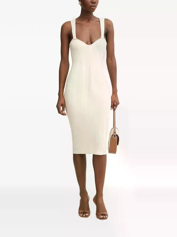 sweetheart neckline knit dress Buy FRACOMINA Ribbed Neck Midi - Neutrals At 29% Off Maxi knit