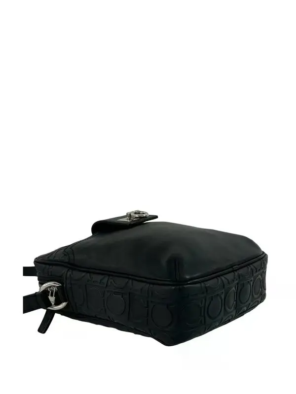 FERRAGAMO Gancini Embossed Leather Crossbody Bag