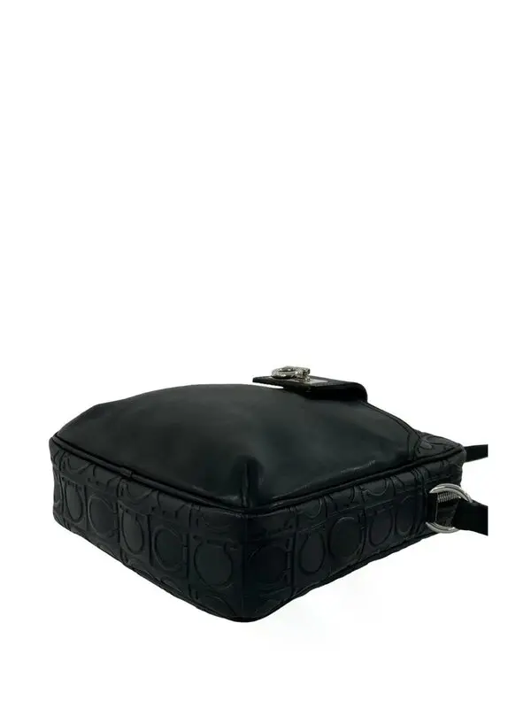 FERRAGAMO Gancini Embossed Leather Crossbody Bag