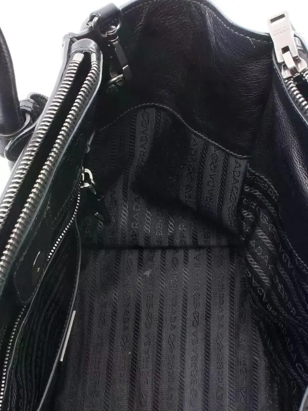 Prada Glace Calf Leather Tote Bag - Black