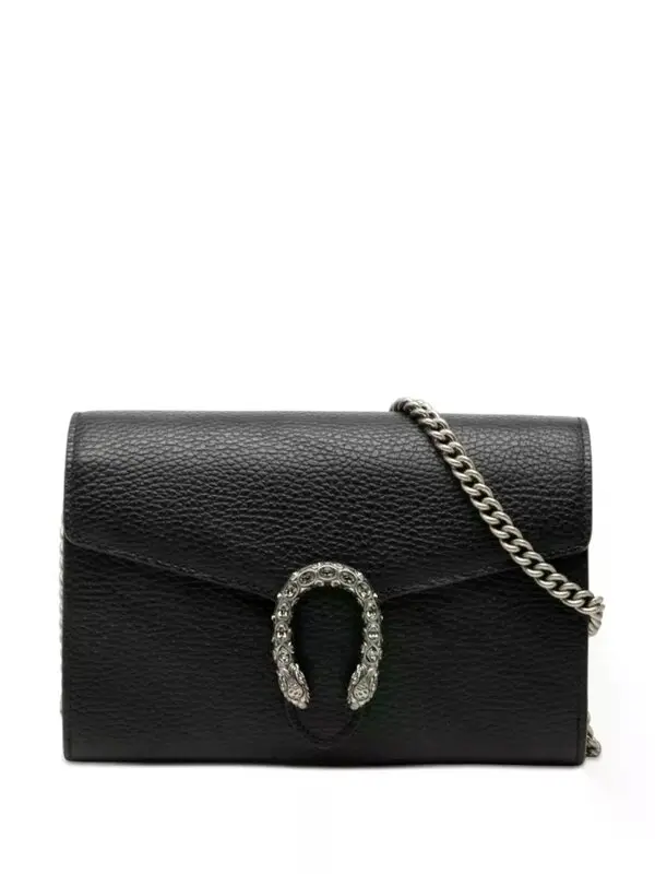 Gucci Calfskin Dionysus Wallet On Chain Crossbody Bag - Black