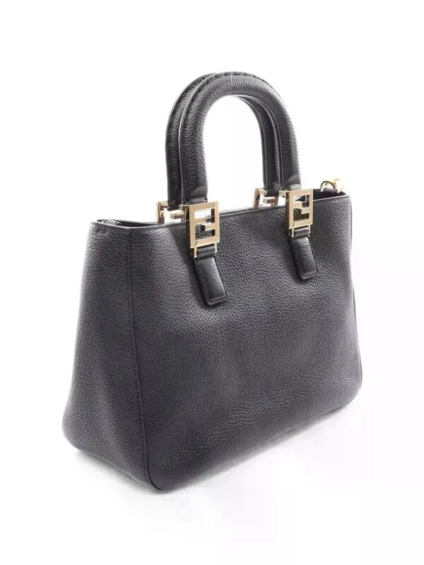 Fendi Ff Leather Tote Bag - Black