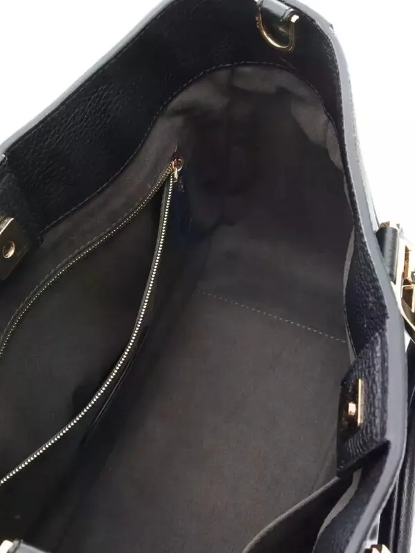 Fendi Ff Leather Tote Bag - Black