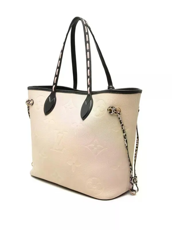 LOUIS VUITTON Monogram Empreinte Wild At Heart Neverfull Mm Tote Bag - White