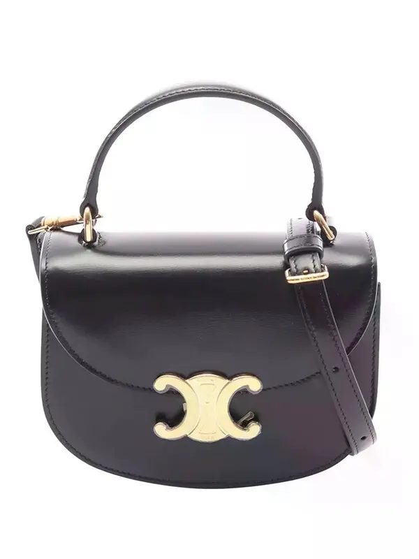 Celine Mini Shiny Calfskin Besace Clea Satchel - Black