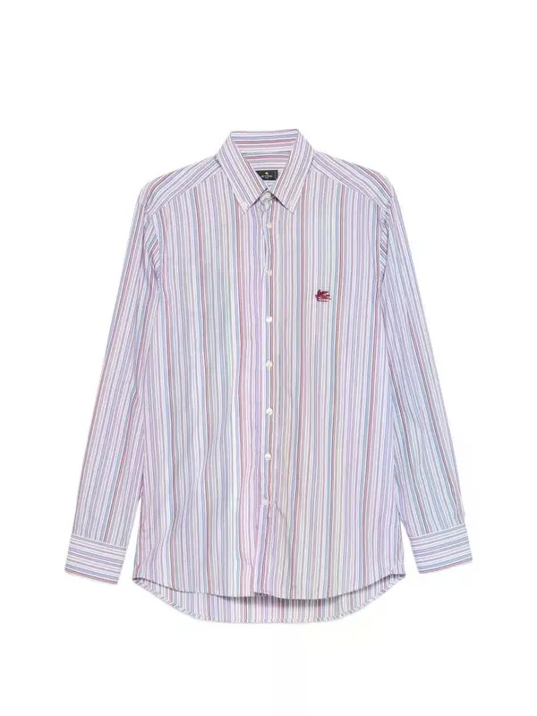 Etro Striped Embroidered-logo Shirt - White
