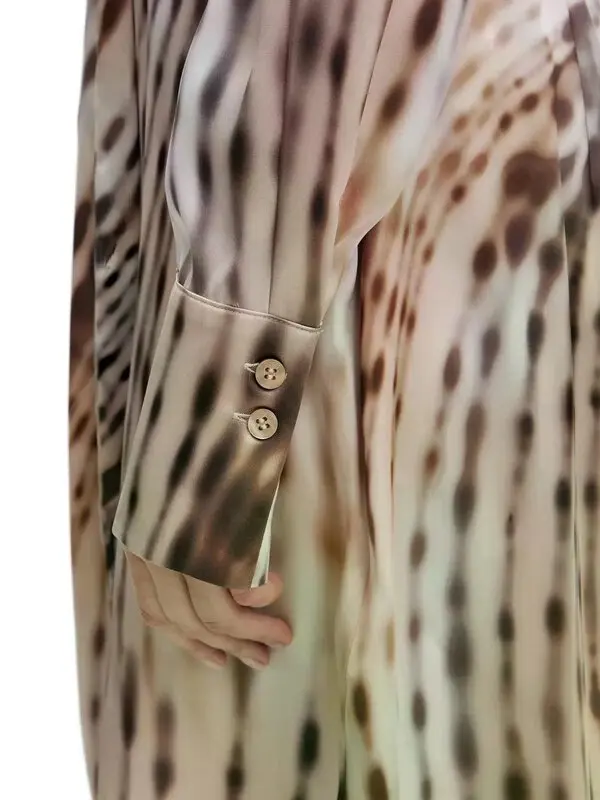 Guess Abstract Print Belted Shirt Dress