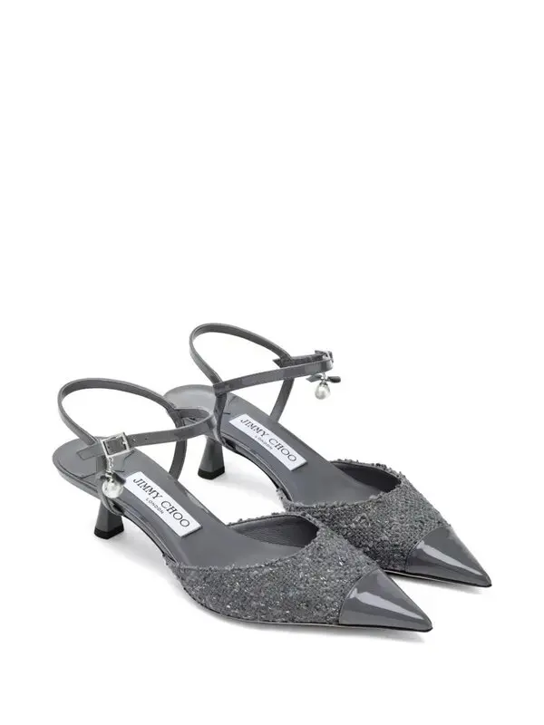 JIMMY CHOO Pearl-charm Tweed Pumps - Grey