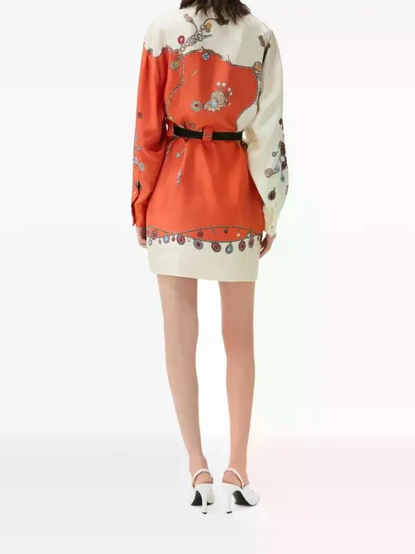 Versace Printed Silk Twill Mini Dress