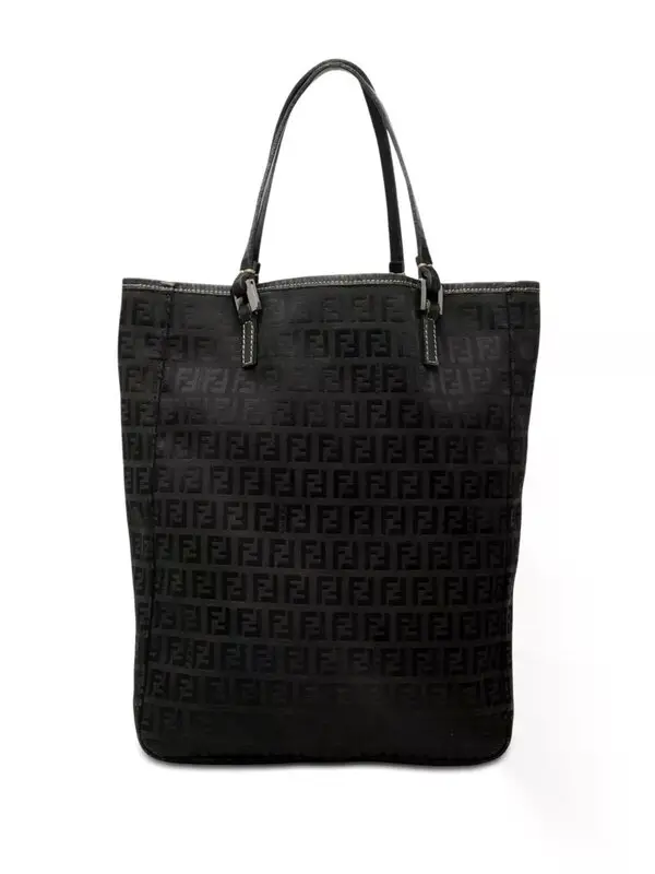 Fendi Zucchino Canvas Tote Bag - Black