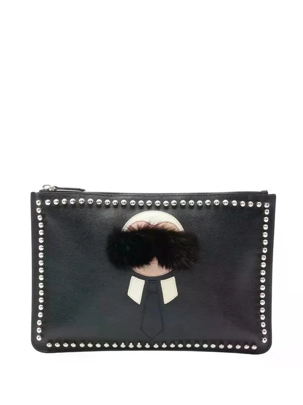 Fendi Karlito Calfskin Clutch Bag