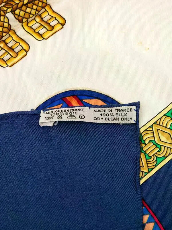 Hermès 1990-2010 Les Rubans Du Cheval Silk Scarf 90 Scarves - Blue