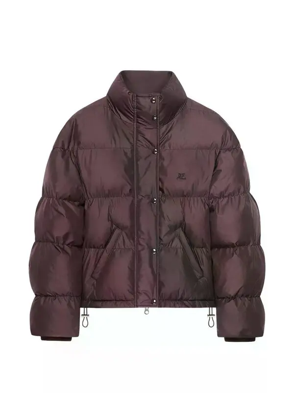 COURREGES Cropped Puffer Jacket With High Neck - Red