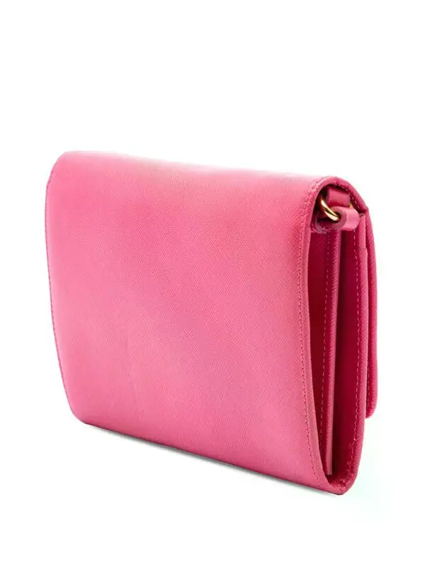 Prada Saffiano Lux Wallet On Strap - Pink