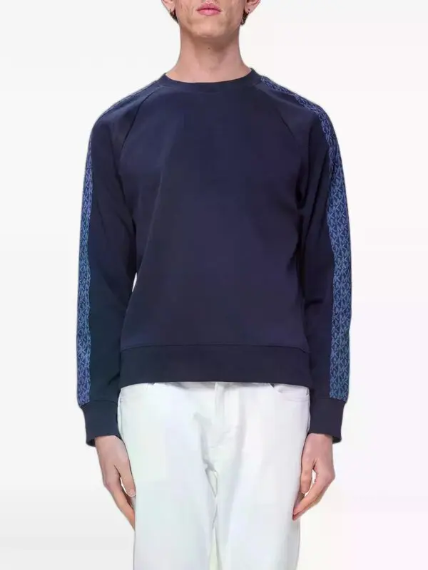 Michael Kors Logo Tape Raglan Sleeve Sweater - Blue