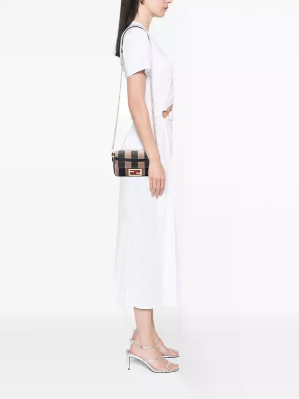 Fendi Mini Pequin Nubuck Baguette Satchel