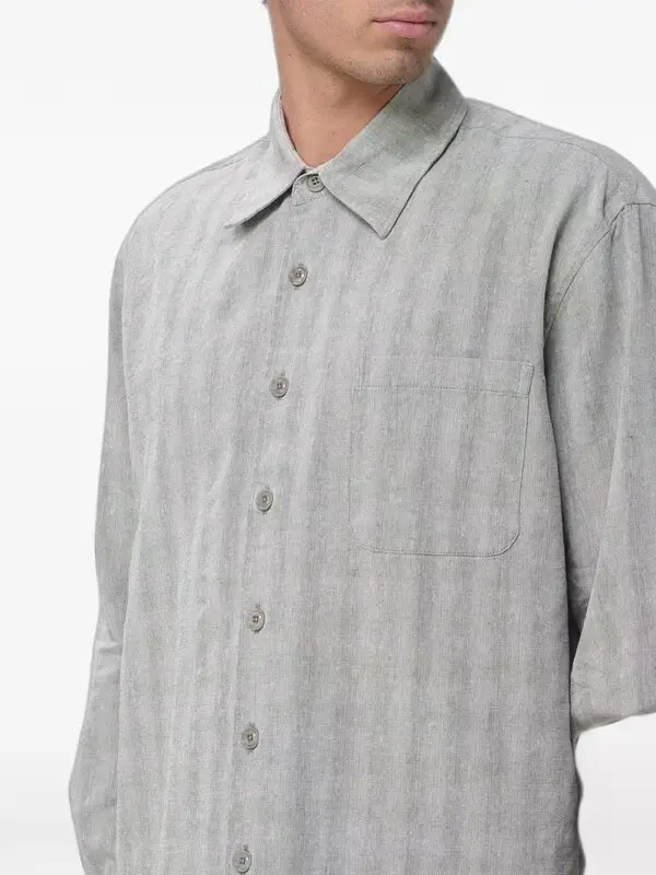 Our Legacy Herringbone-patterned Chest-pocket Shirt