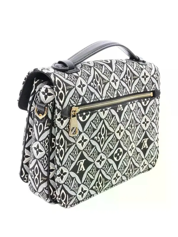 LOUIS VUITTON Monogram Jacquard Since 1854 Pochette Metis Satchel - Black