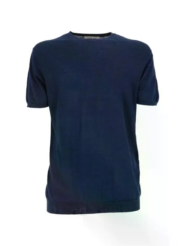 L.B.M. 1911 Crew-neck Ribbed-trim T-shirt - Blue