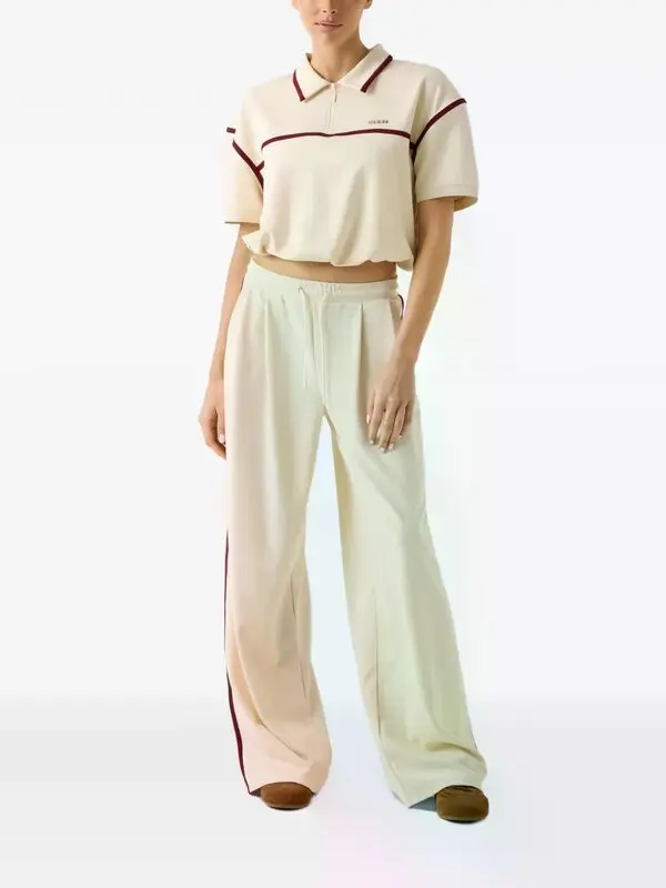 Guess Side-stripe Wide Leg Track Pants - Neutrals