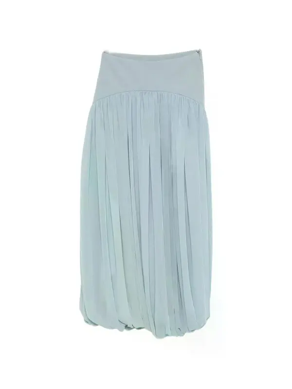 ABADIA Suri Pleated Midi Skirt - Blue