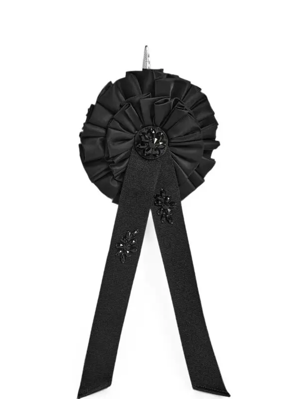 Simone Rocha Embellished Rosette Ribbon Coin Purse - Black