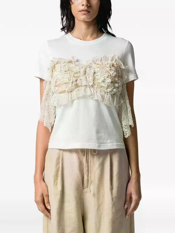MULLER OF YOSHIOKUBO Filigree Lace-detail T-shirt - White