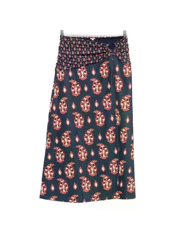 Johanna Ortiz The Sun Paisley-pattern Midi Skirt - Blue