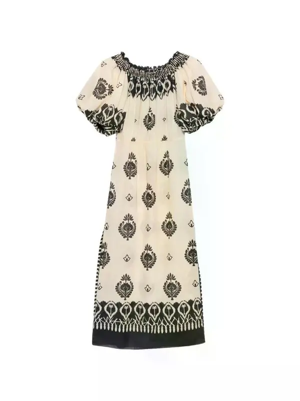 Johanna Ortiz Off-shoulder Midi Dress - Neutrals