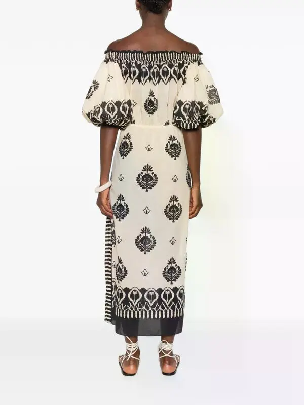 Johanna Ortiz Off-shoulder Midi Dress - Neutrals