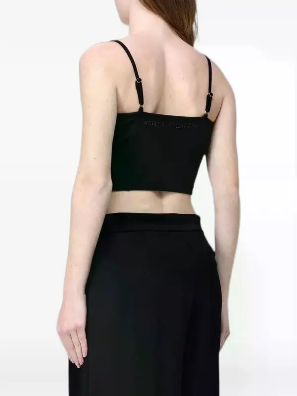 Emporio Armani Ottoman Zip-front Cropped Top