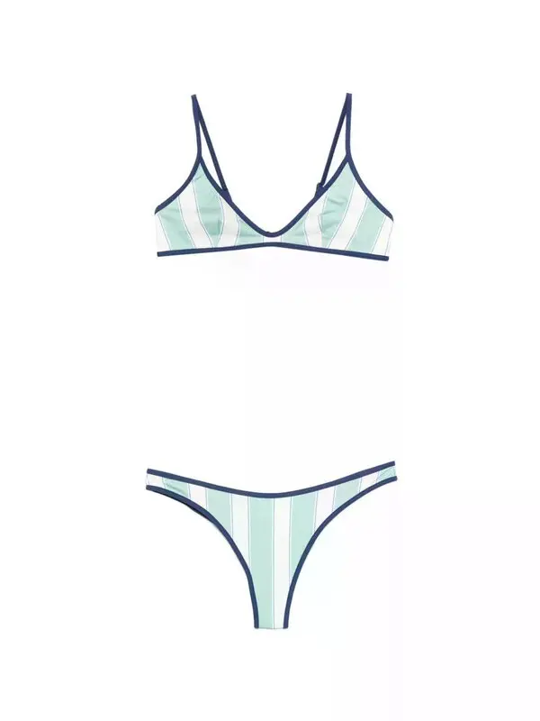 MC2 SAINT BARTH Panamy Striped-pattern Bikini - Green