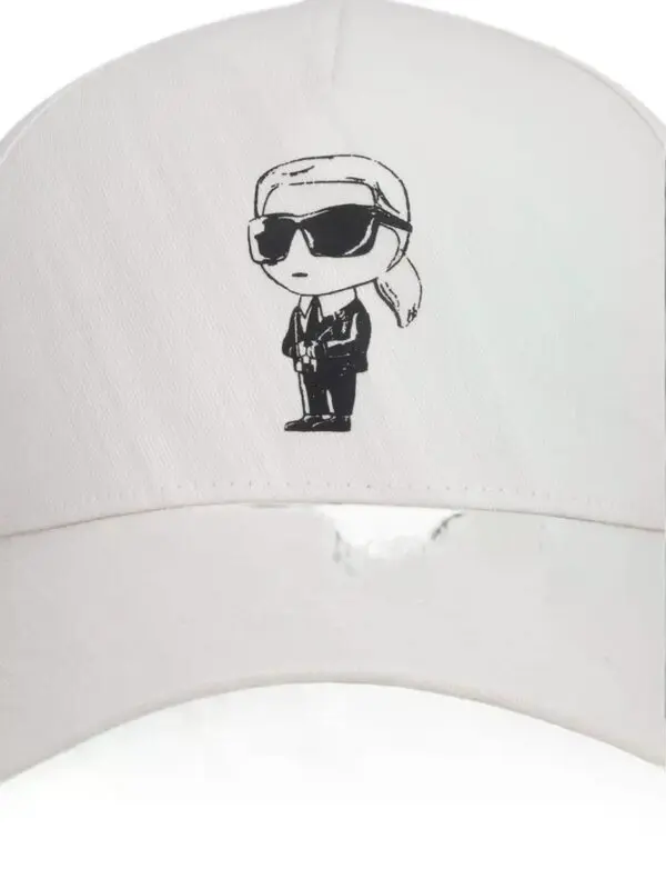 Karl Lagerfeld Graphic-print Cotton Baseball Cap - Neutrals