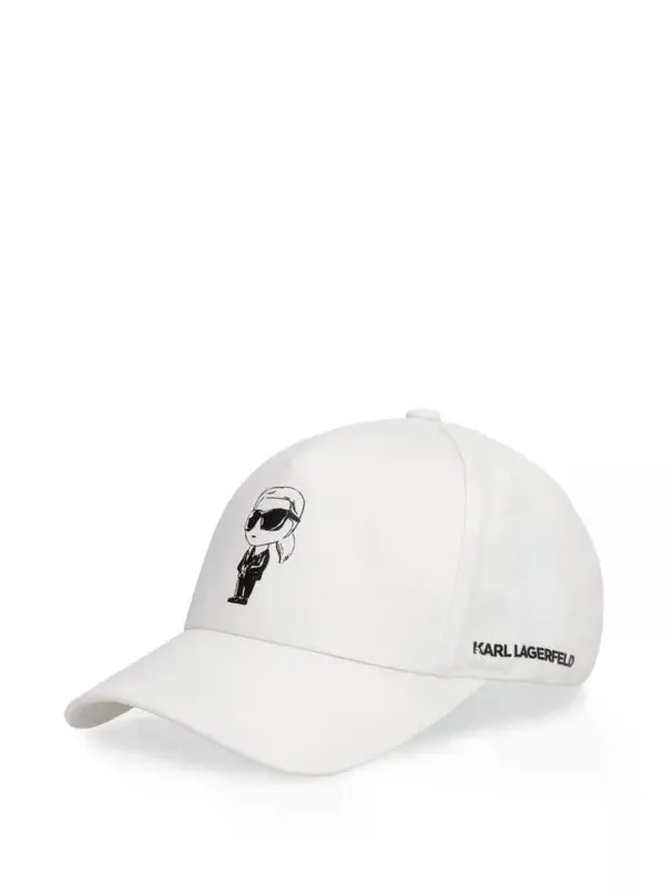 Karl Lagerfeld Graphic-print Cotton Baseball Cap - Neutrals