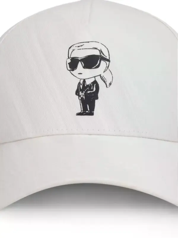 Karl Lagerfeld Graphic-print Cotton Baseball Cap - Neutrals