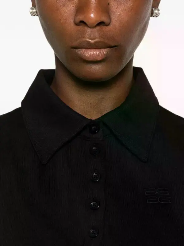 GESTUZ Ribbed Knit Polo Shirt